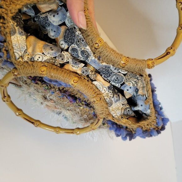 Bags | Cottage Core Vibes Knit Purse With Bamboo Handle | Poshmark